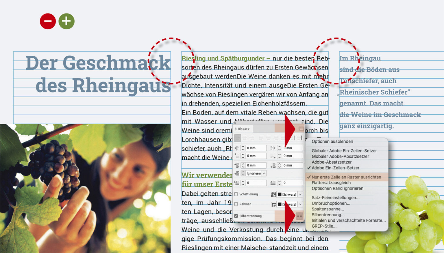 Layout Praxis-Tipp: Nur die erste Zeile am Grundlinienraster ausrichten ...